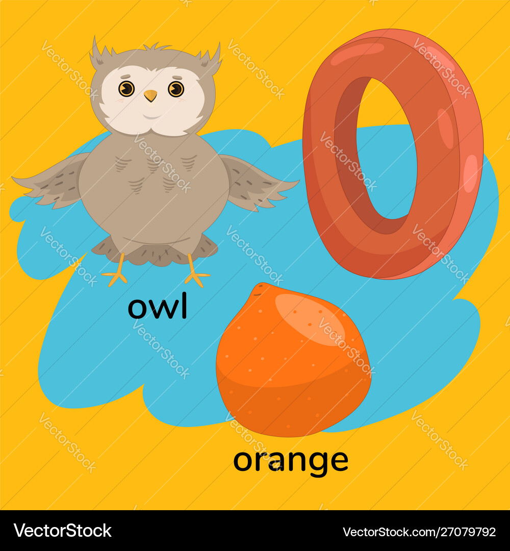 Letter o child s alphabet graphics Royalty Free Vector Image