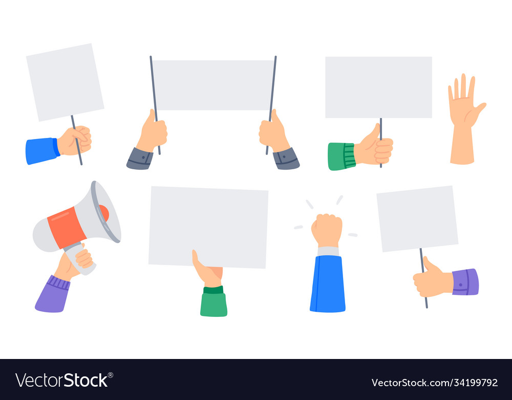 Set protesters banners Royalty Free Vector Image