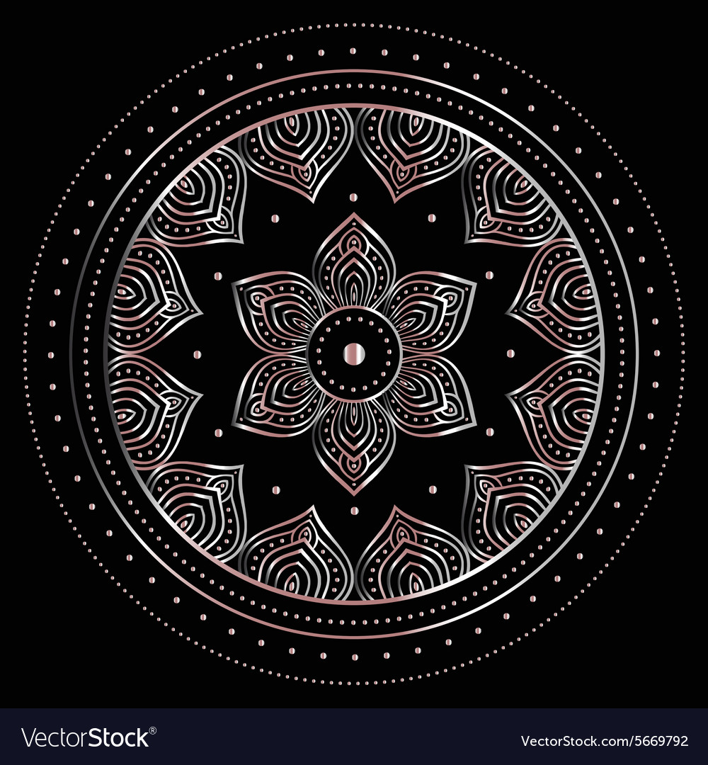 Silver mandala Royalty Free Vector Image - VectorStock