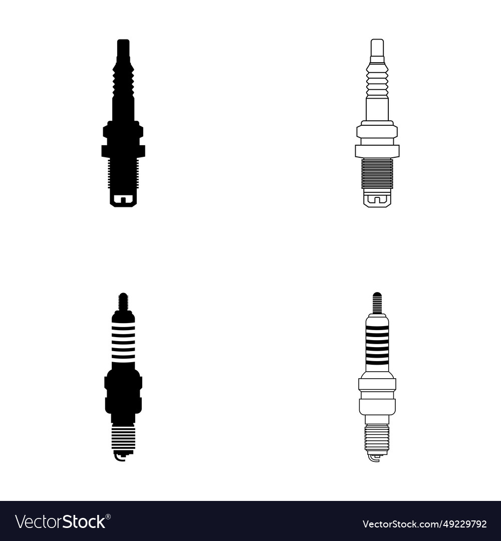 Spark plug icon set Royalty Free Vector Image - VectorStock