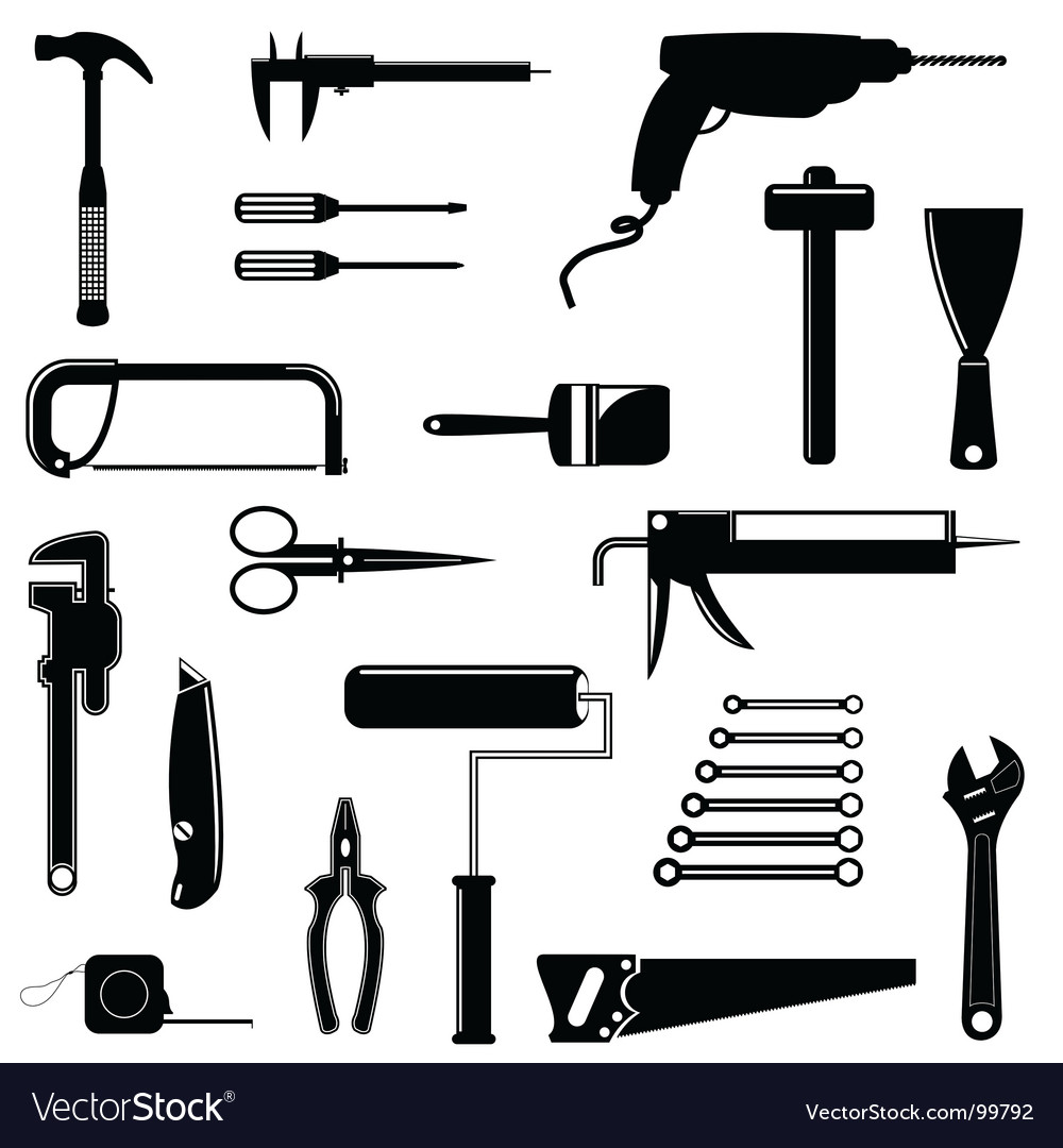 Tools silhouettes Royalty Free Vector Image - VectorStock