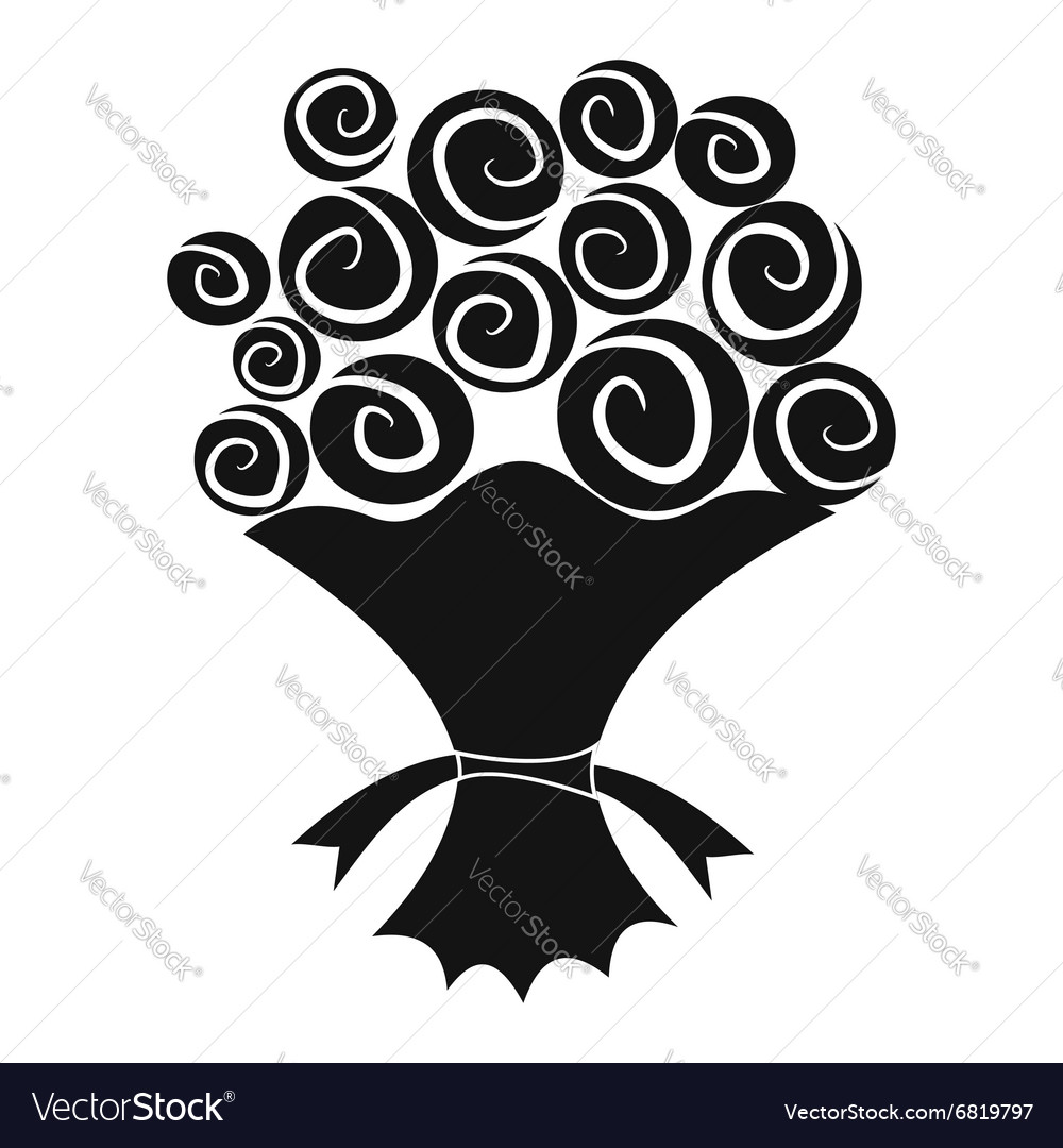 Bouquet flowers simple icon Royalty Free Vector Image Bouquet flowers simple icon Royalty Free Vector Image