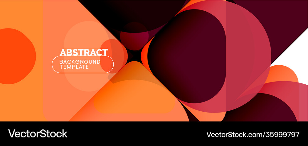 Flat geometric round shapes and dynamic lines Vector Image