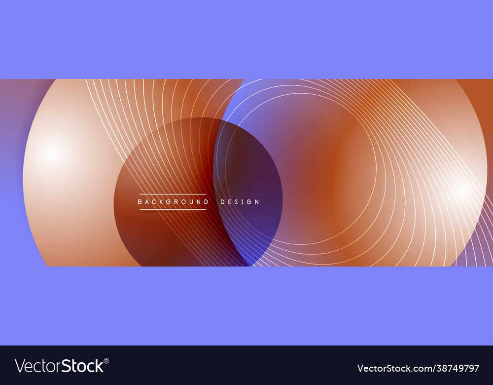 Gradient circles with shadows techno Royalty Free Vector