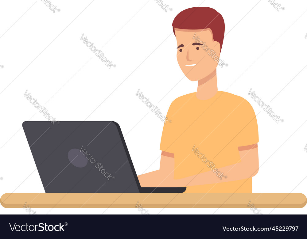 Study coding icon cartoon computer Royalty Free Vector Image
