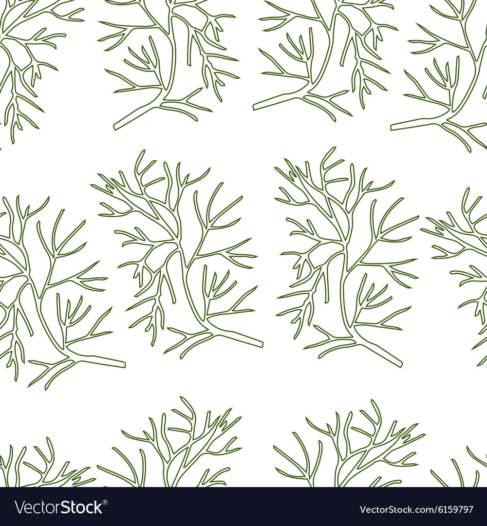 Stylized dill seamless pattern Royalty Free Vector Image