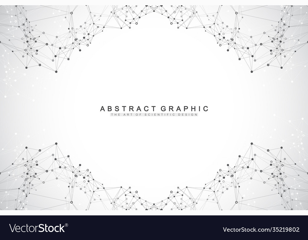 Abstract perspective background with connected Vector Image
