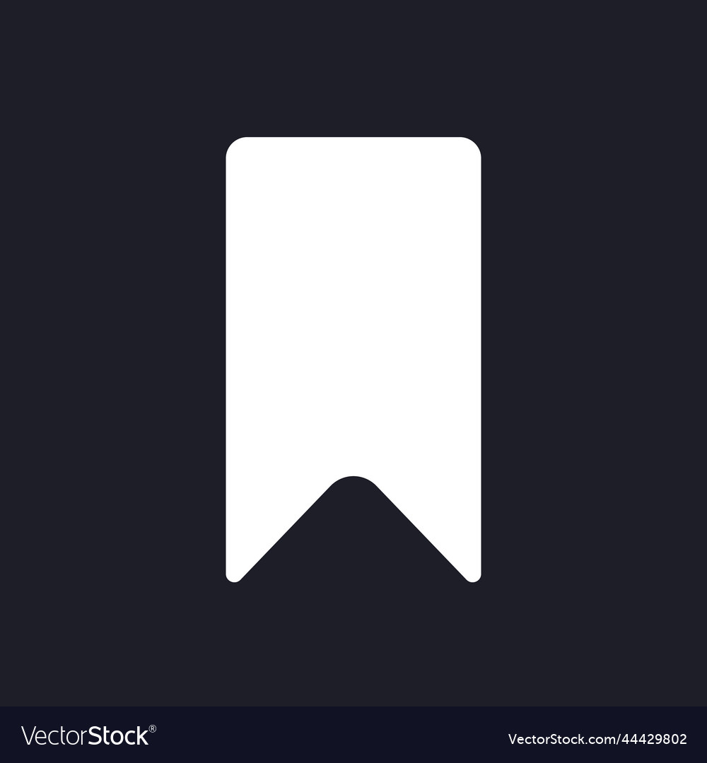 Bookmark dark mode glyph ui icon Royalty Free Vector Image