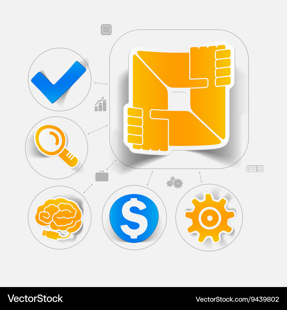 Business sticker infographic Royalty Free Vector Image