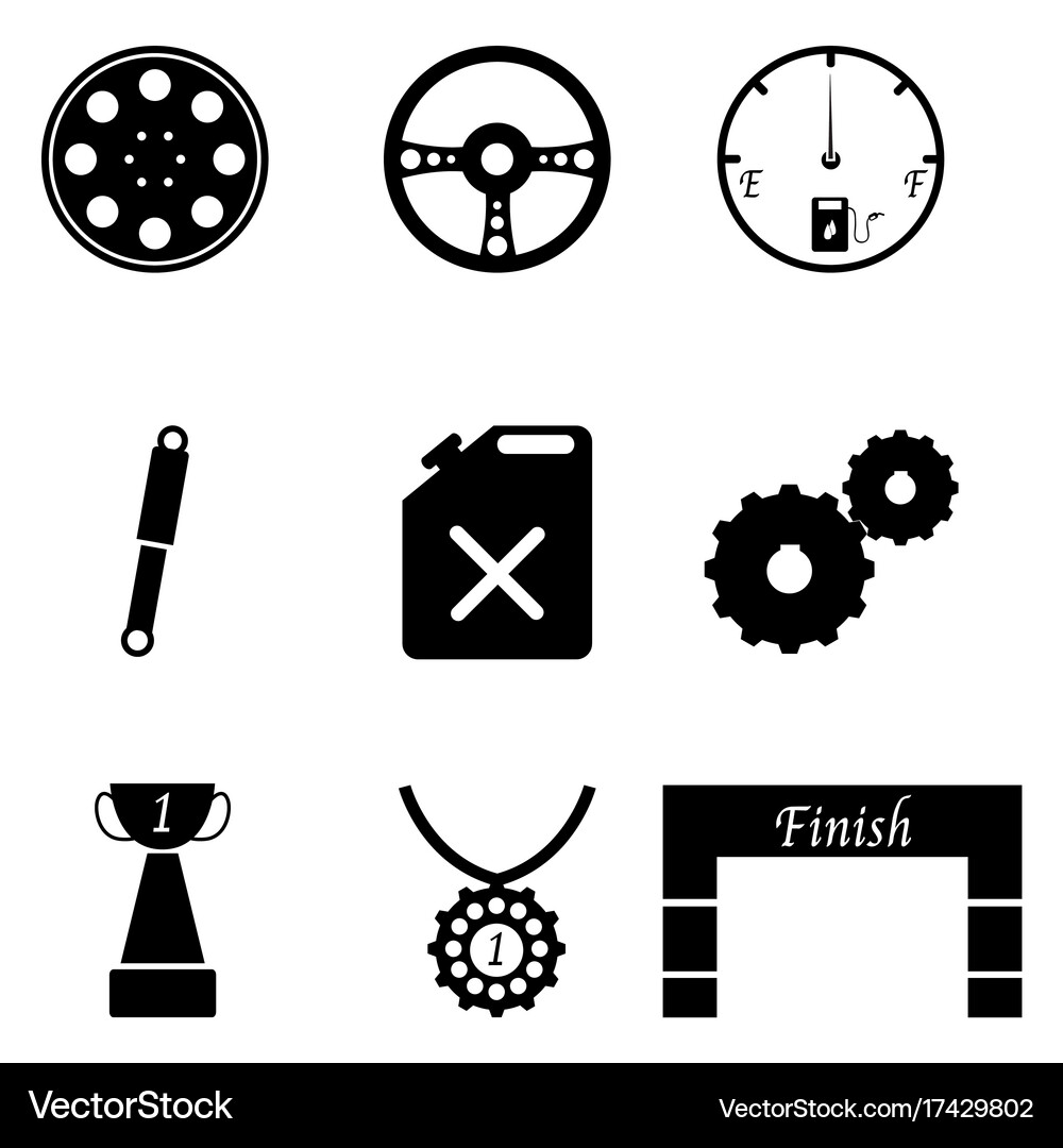 Car race icon set Royalty Free Vector Image - VectorStock