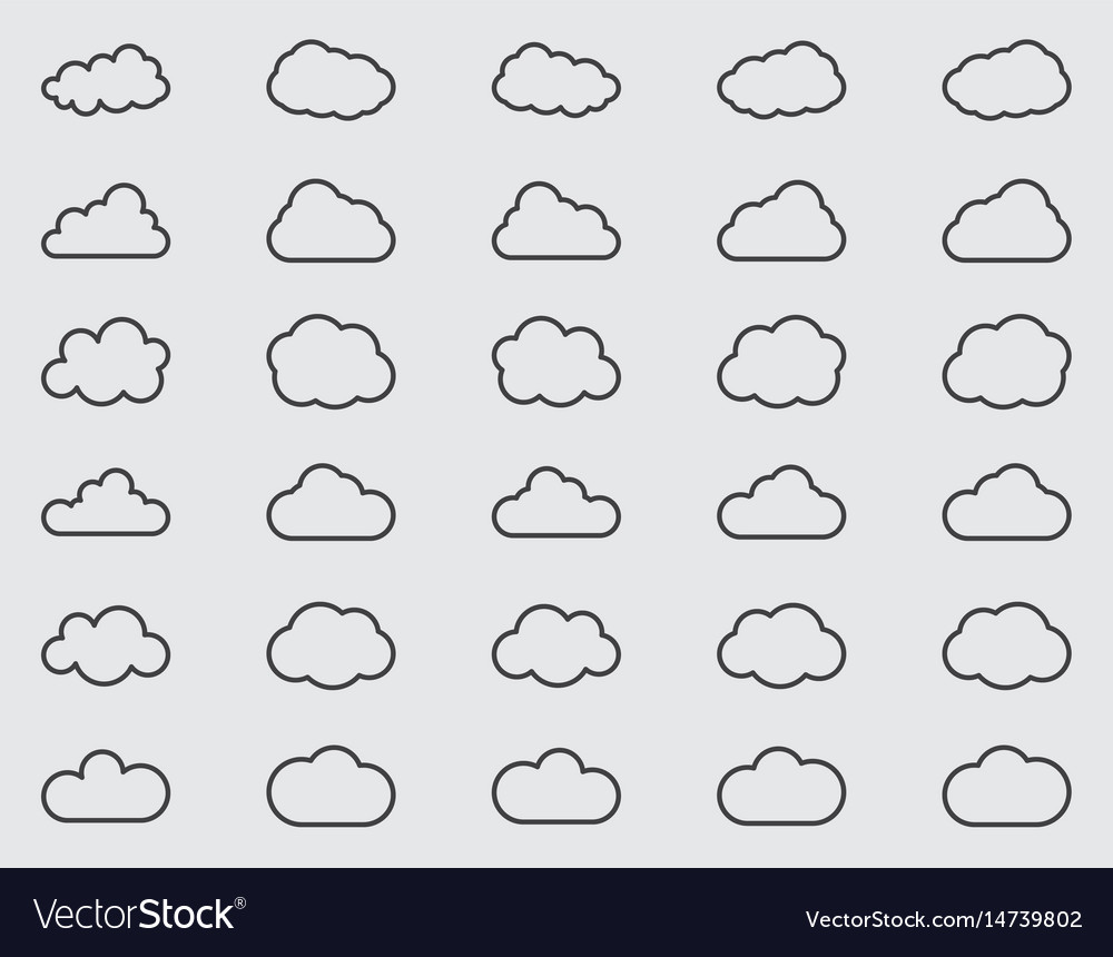 Cloud icon set Royalty Free Vector Image - VectorStock