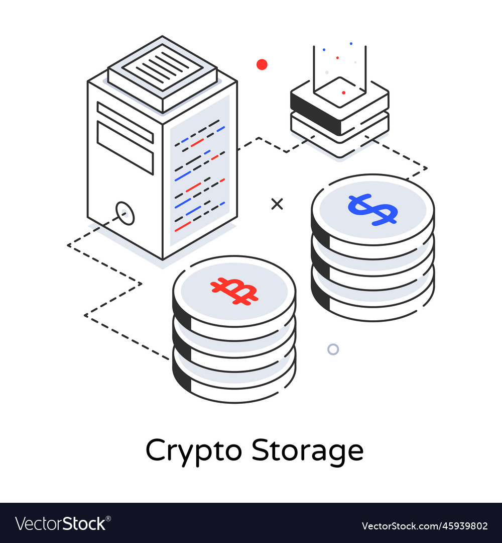 Crypto storage Royalty Free Vector Image - VectorStock