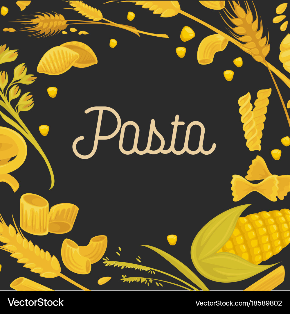 Exquisite delicious italian pasta advertisement Vector Image