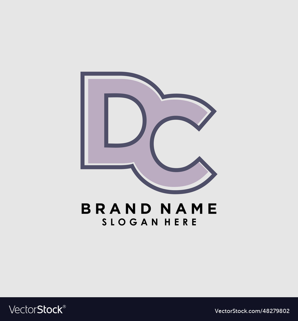 Initials letter dc logo design with creative Vector Image