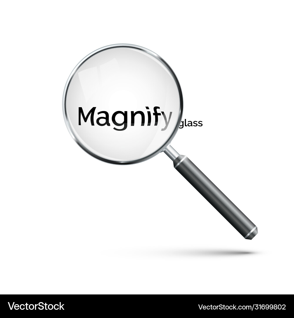 Magnifying glass with metal frame and black Vector Image