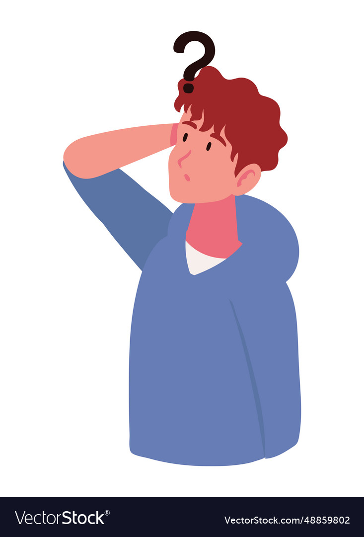 Man thinking character Royalty Free Vector Image