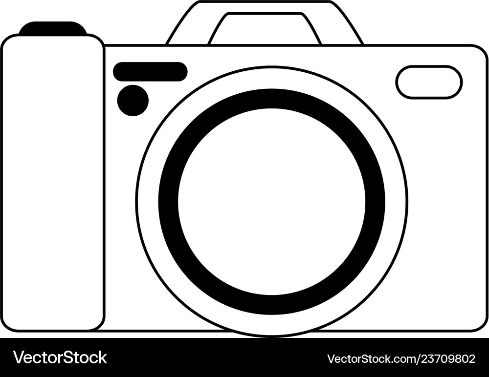 Photographic camera symbol black and white Vector Image