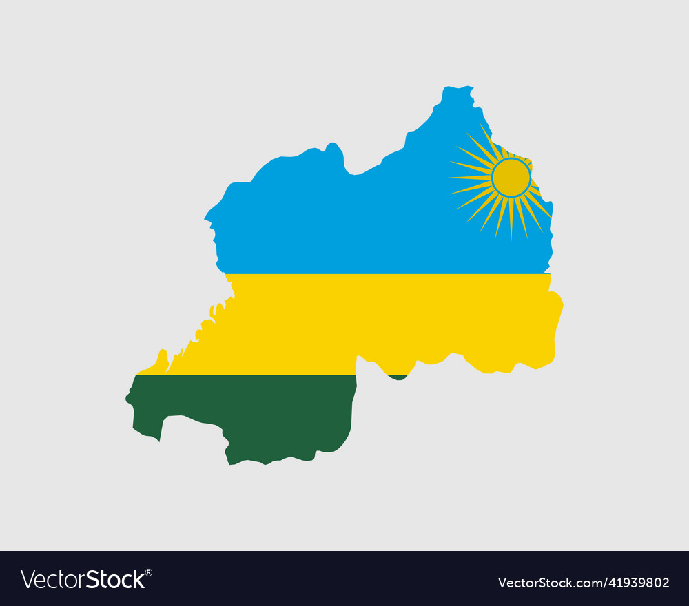 Rwanda map flag rwandan country with banner Vector Image