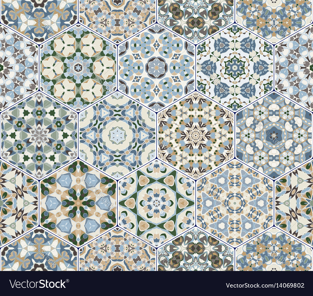 Set of hexagonal patterns Royalty Free Vector Image