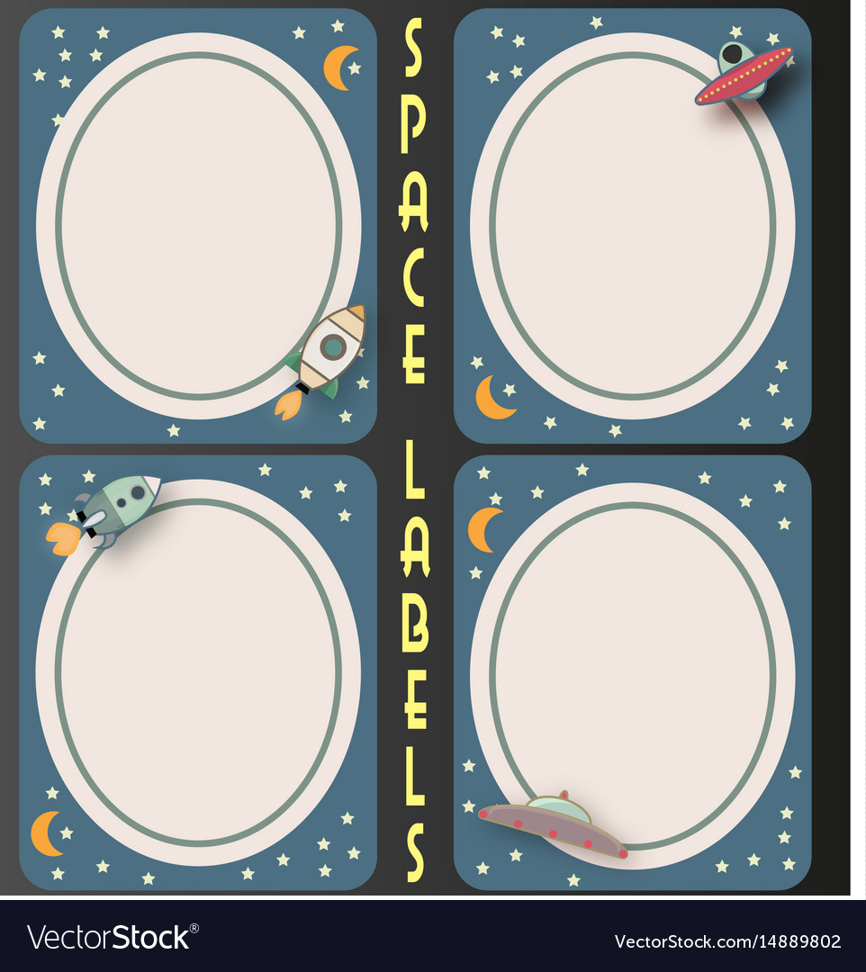 Space labels Royalty Free Vector Image - VectorStock