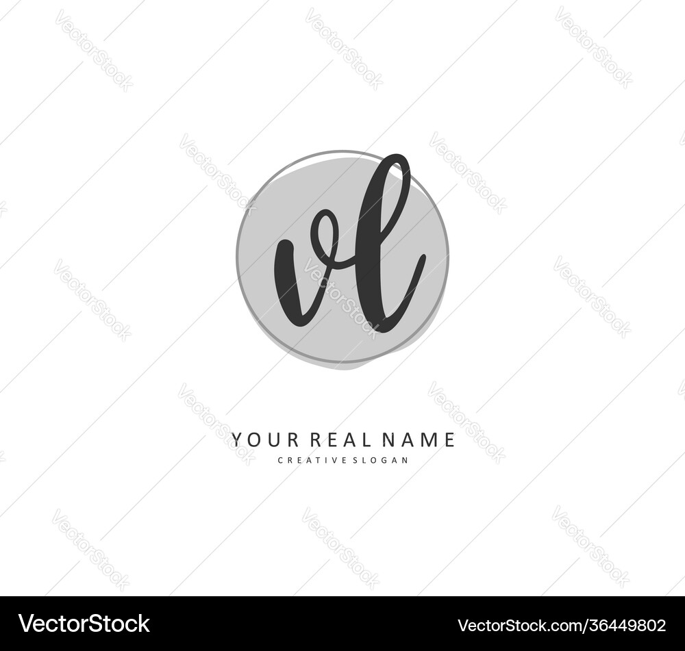 Vl initial letter handwriting and signature logo Vector Image