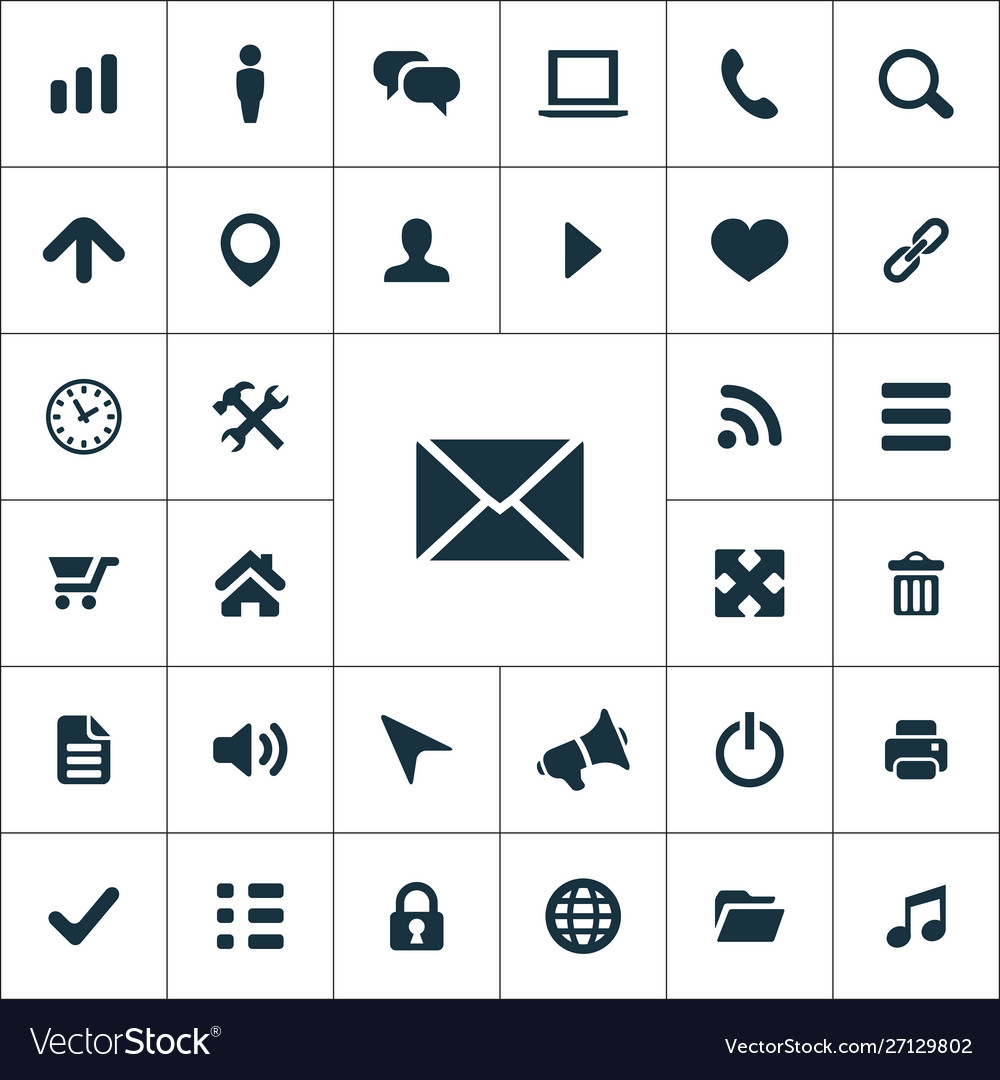 Web ui icons universal set for Royalty Free Vector Image