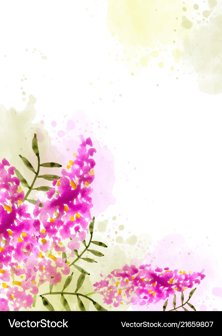 Beautiful hand painted floral background in Vector Image
