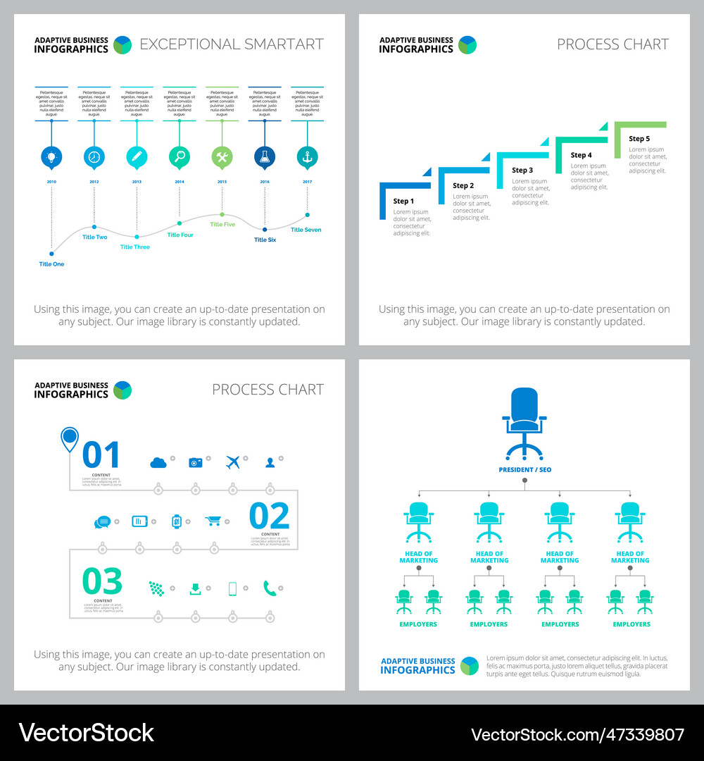 Business infographic slide design set Royalty Free Vector