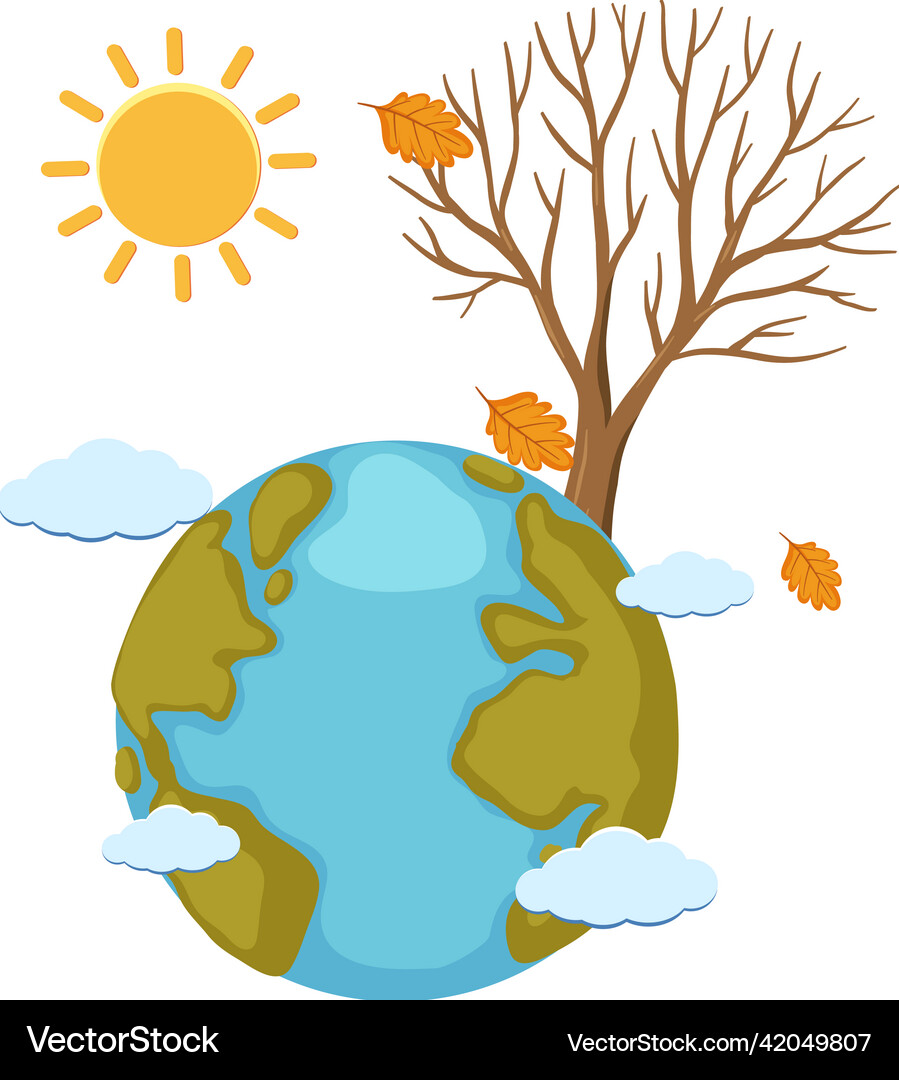 Dry tree on earth in cartoon style Royalty Free Vector Image