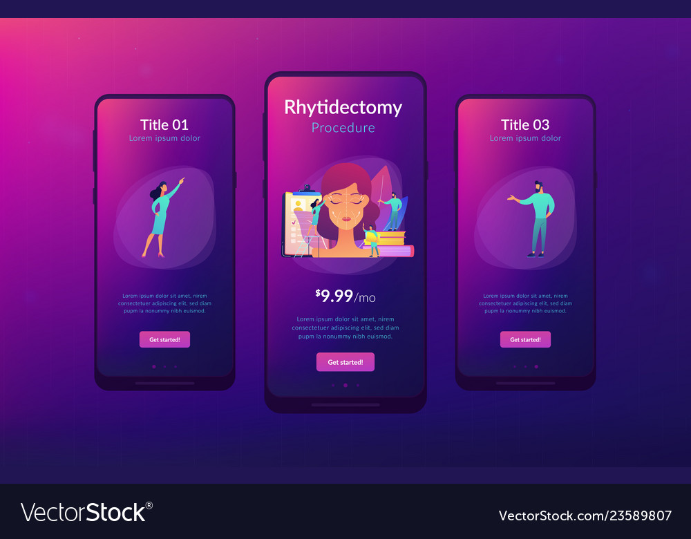 Face lifting app interface template Royalty Free Vector