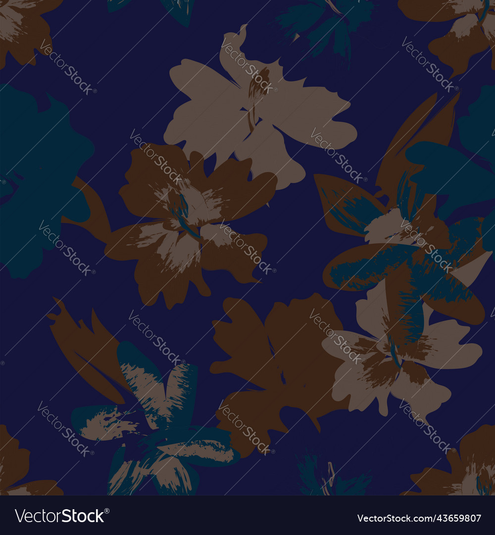Floral brush strokes seamless pattern design Vector Image