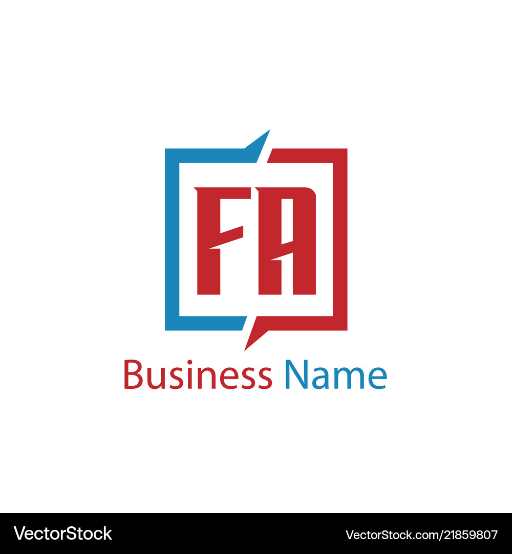 Initial letter fa logo template design Royalty Free Vector