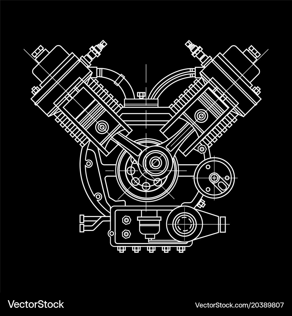Internal Combustion Engine Diagram Royalty Free Vector Image