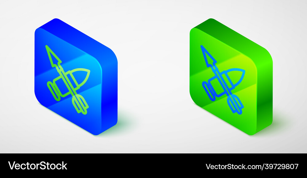 Isometric line crossed bullet with arrow icon Vector Image