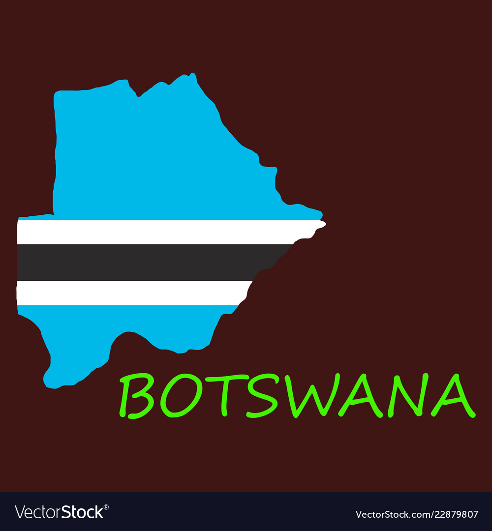 Map flag botswana Royalty Free Vector Image - VectorStock