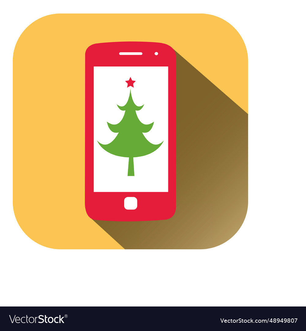 Pine tree mobile icon Royalty Free Vector Image