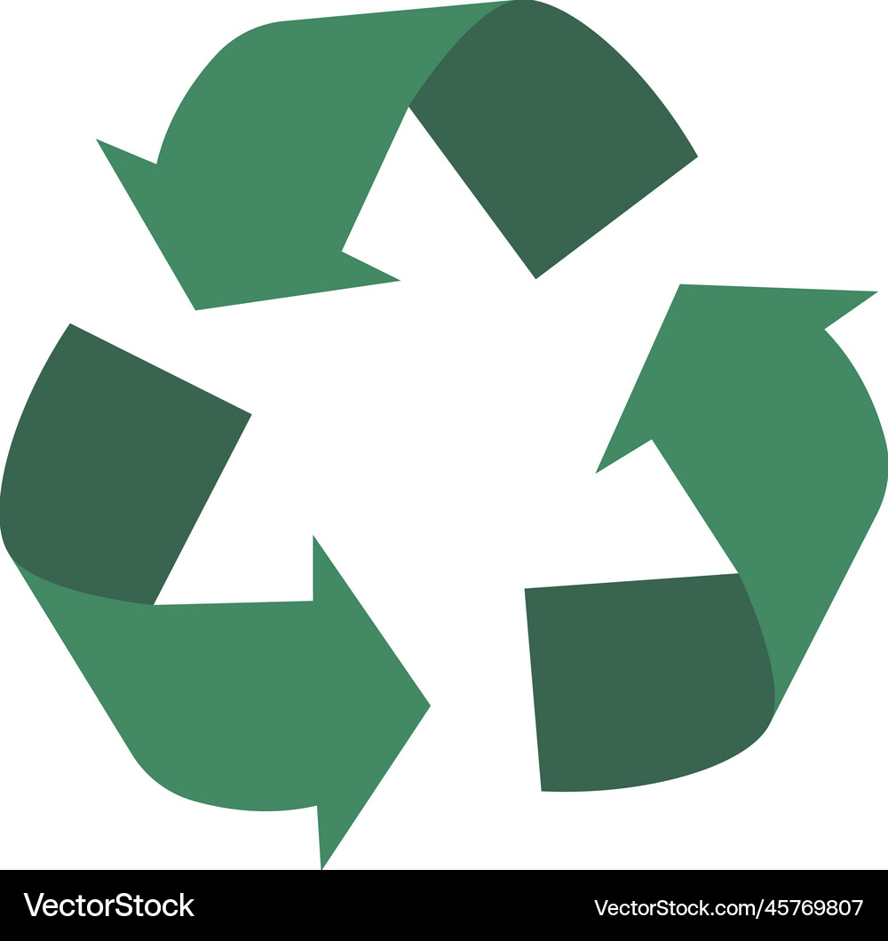 Recycling symbol flat icon trash and litter Vector Image