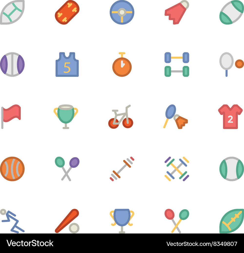 Sports colored icons 1 Royalty Free Vector Image