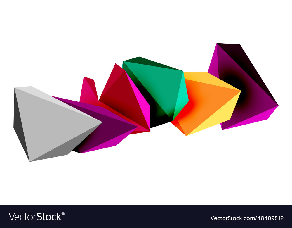 3d low poly triangle design elements Royalty Free Vector