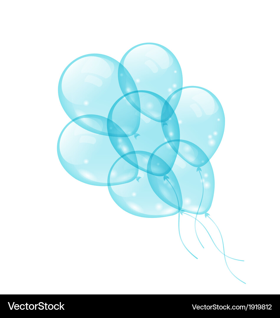 Bunch blue balloons isolated on white background Vector Image