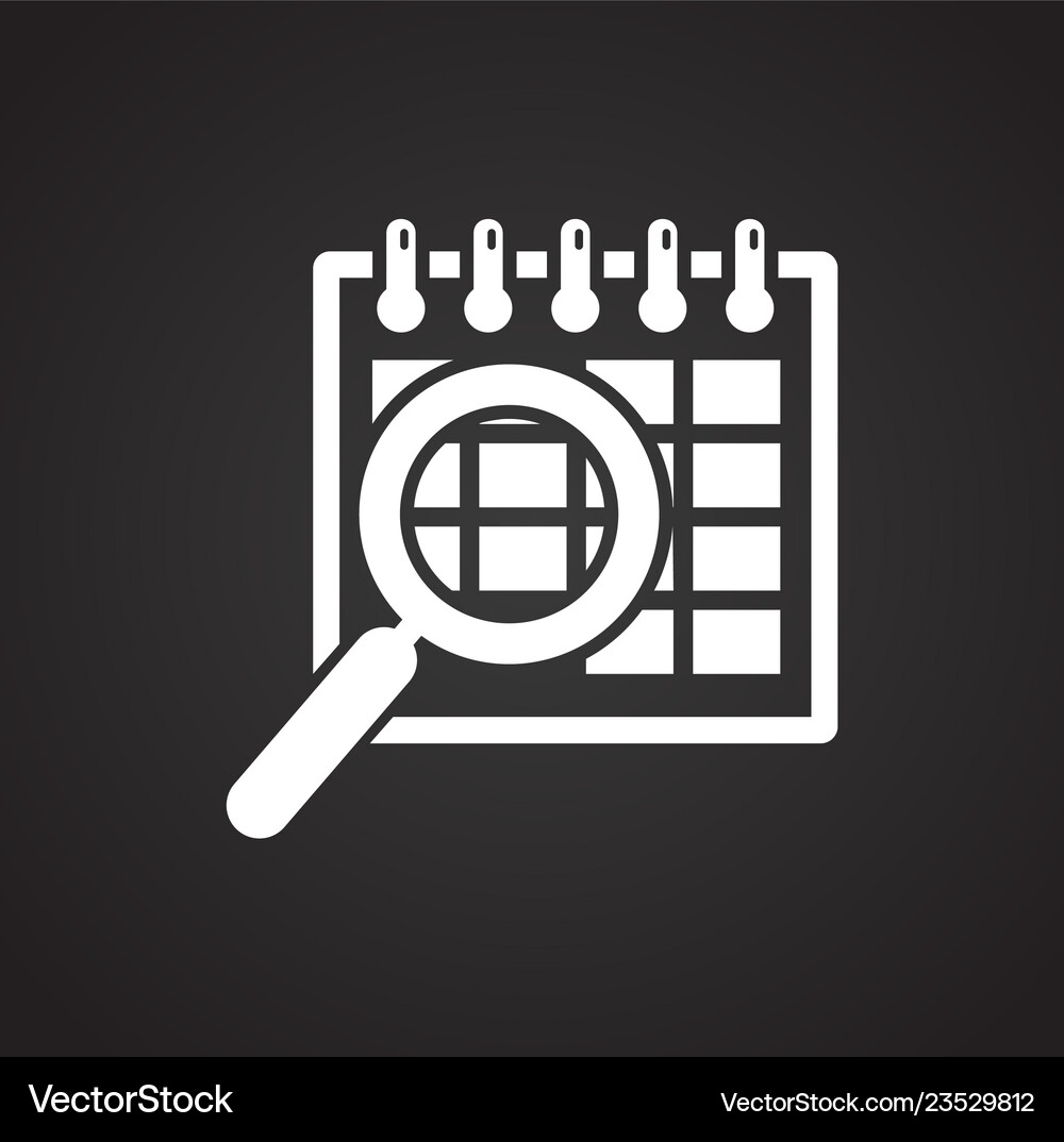 Calendar icon on black background for graphic Vector Image