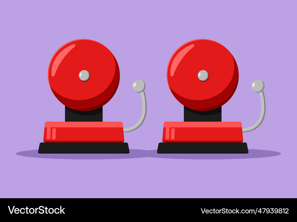 Cartoon flat style drawing red fire alarm system Vector Image