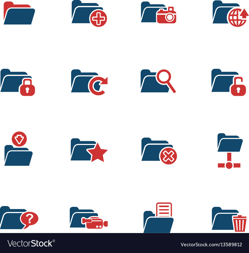 Ordner Icon Set Lizenzfreies Vektorbild - VectorStock