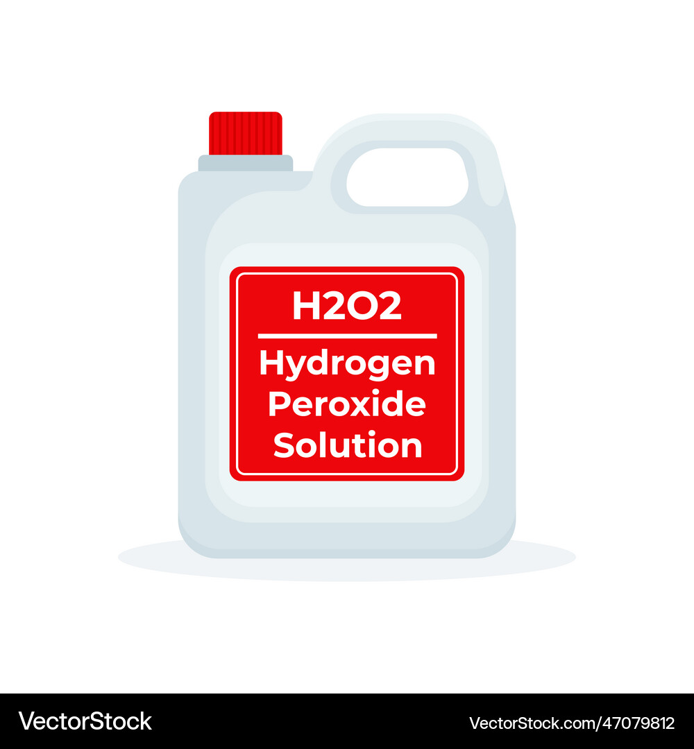 Hydrogen peroxide in a big plastic bottle cartoon Vector Image