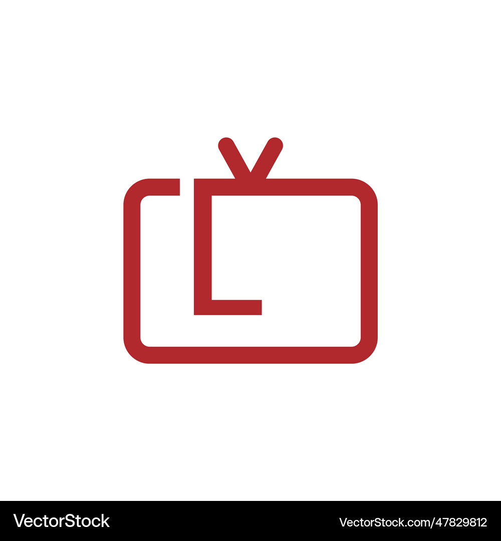 L letter channel television logo design Royalty Free Vector