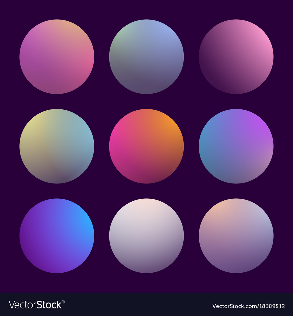 Modern 3d gradient set Royalty Free Vector Image