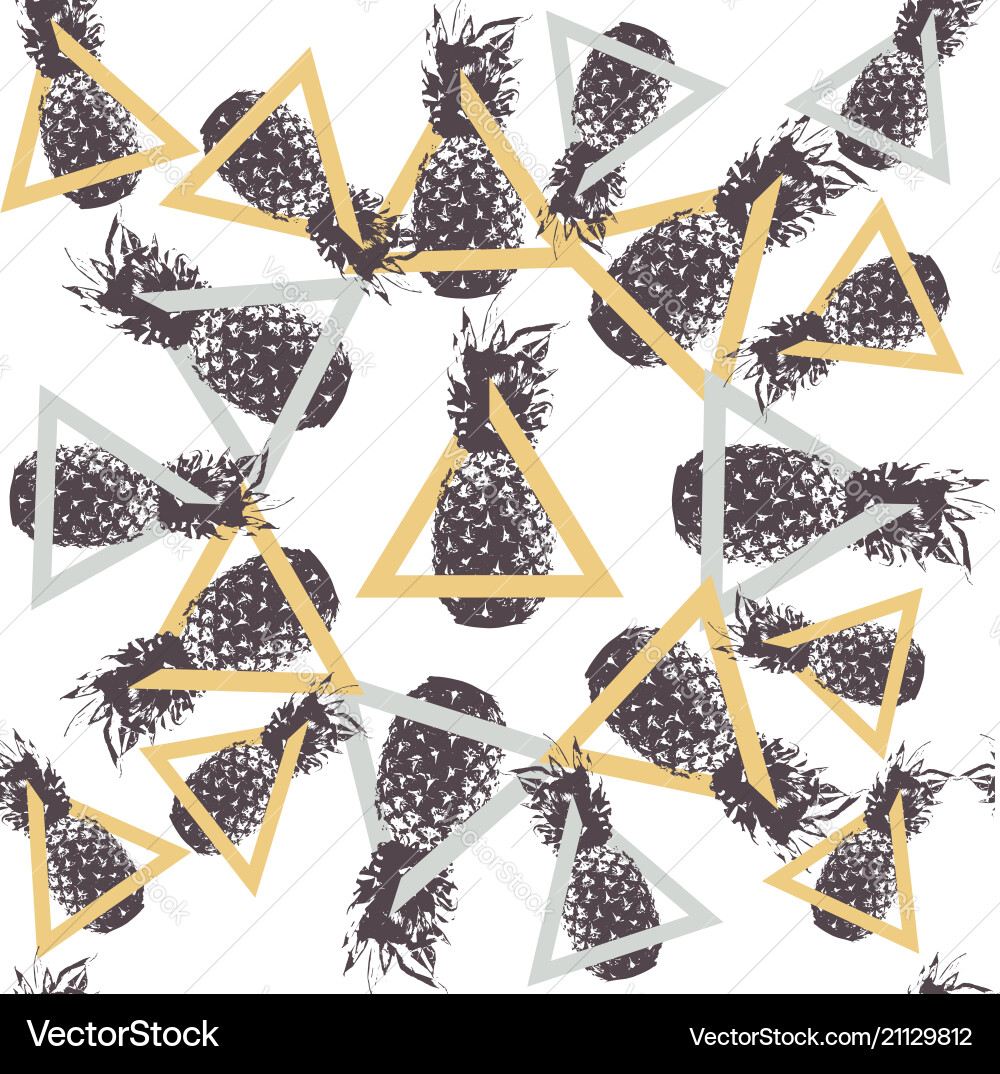 Pineapple fruit abstract background pattern Vector Image