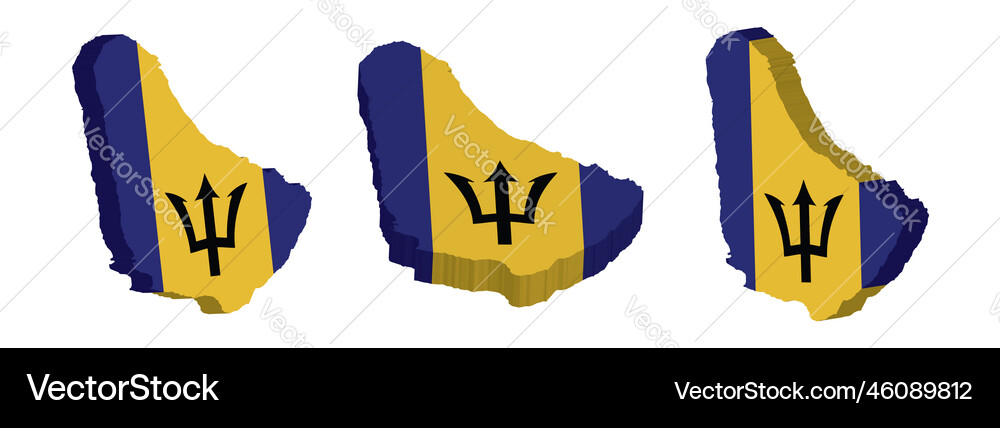 Realistic 3d map of barbados design Royalty Free Vector