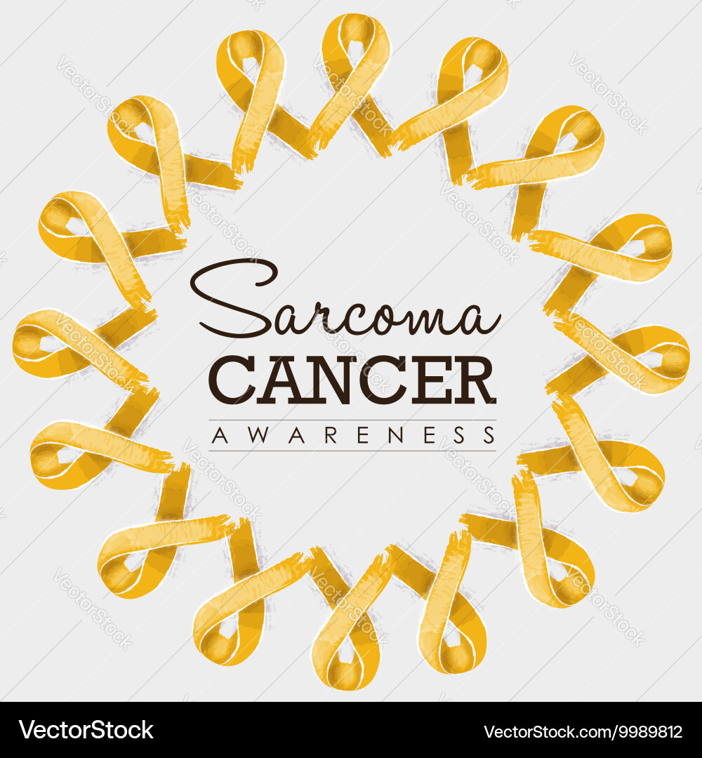 Sarcoma cancer awareness ribbon design with text Vector Image
