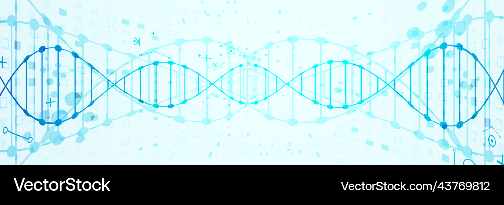 Science template wallpaper or banner with a dna Vector Image